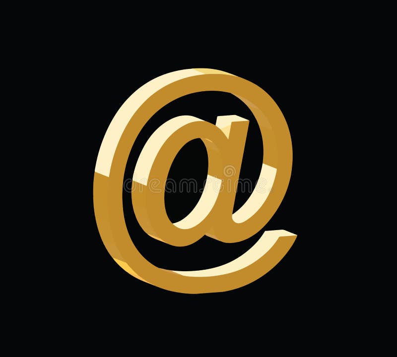 Golden 3d Email Symbol Vector Stock Vector - Illustration of electronic ...
