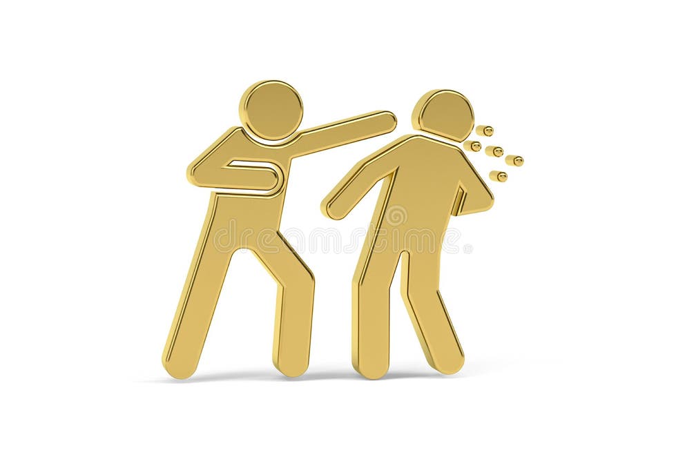 Golden 3d Hit Icon Isolated on White Background Stock Illustration ...