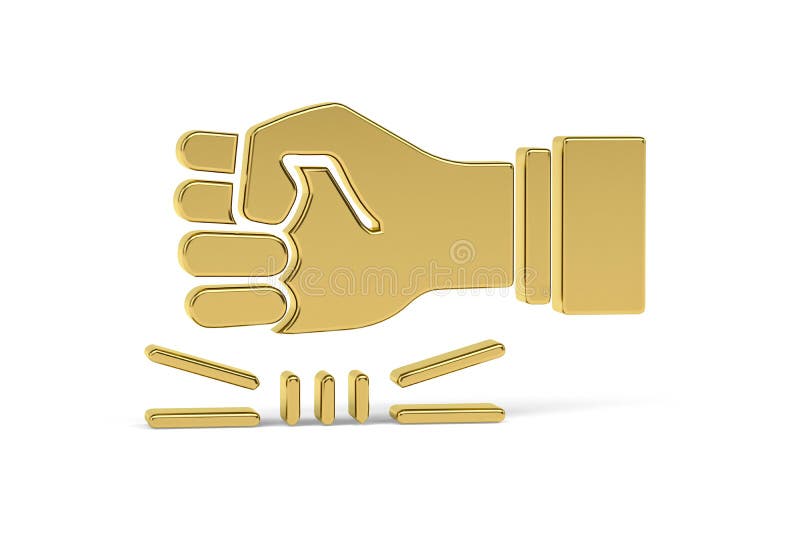 Golden 3d Hit Icon Isolated on White Background Stock Illustration ...