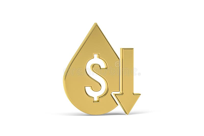Golden 3d Inflation Icon Isolated on White Background Stock ...