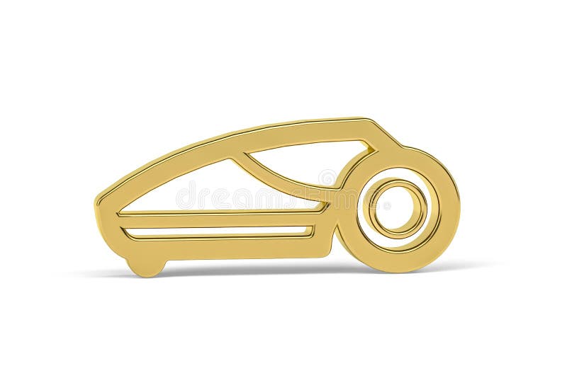 Golden 3d Lawn Mower Robot Icon Isolated on White Background Stock ...