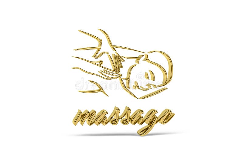 Golden 3d Massage Icon Isolated on White Background Stock Illustration ...