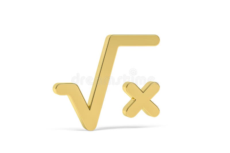 3D Golden Math Symbols stock illustration. Illustration of greater ...