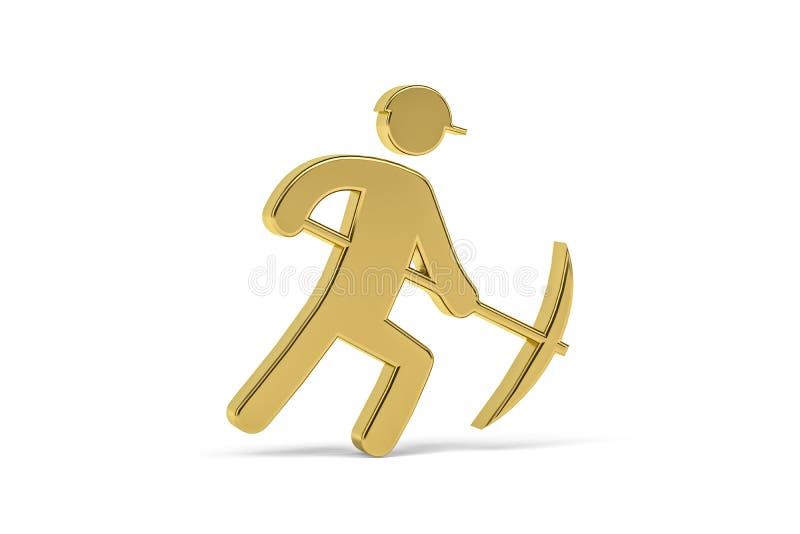 Miner Icon In Flat Style Isolated On White Background. Mine Symbol ...