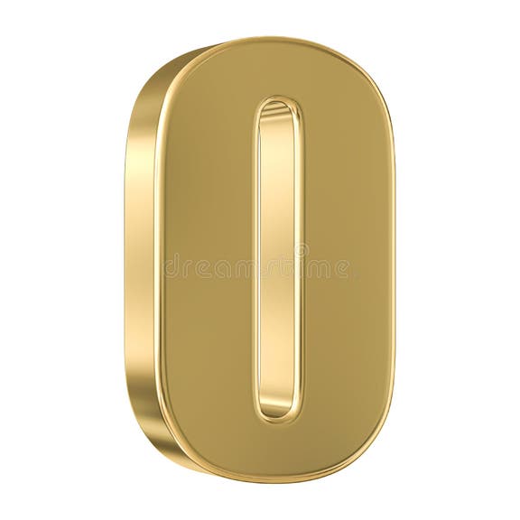 Golden 3D Number 0 stock photo. Illustration of button - 325054912