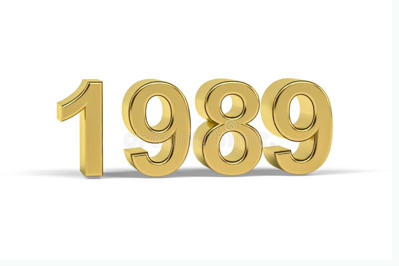 Golden 3d Number 1989 - Year 1989 Isolated on White Background Stock ...