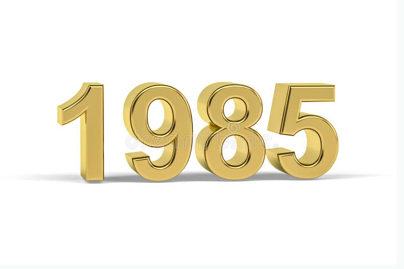Golden 3d Number 1985 - Year 1985 Isolated on White Background Stock ...