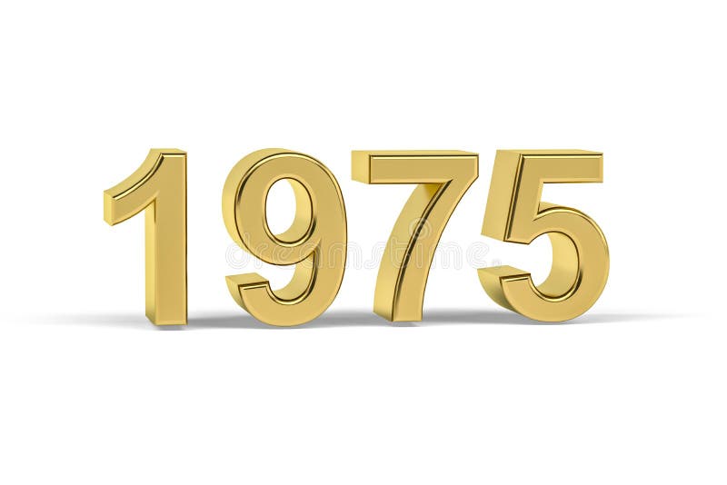 Golden 3d Number 1975 - Year 1975 Isolated on White Background Stock ...