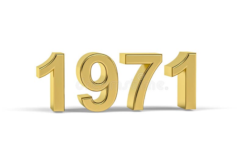 Golden 3d Number 1971 - Year 1971 Isolated on White Background Stock ...
