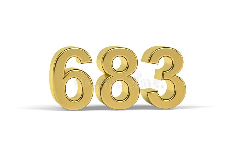 Golden 3d Number 683 - Year 683 Isolated on White Background Stock ...