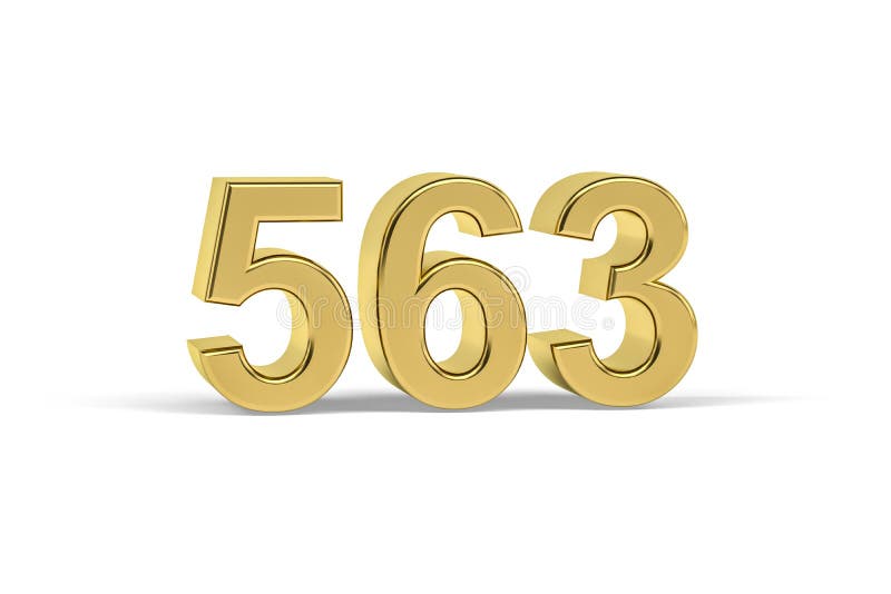 Golden 3d Number 563 - Year 563 Isolated on White Background Stock ...