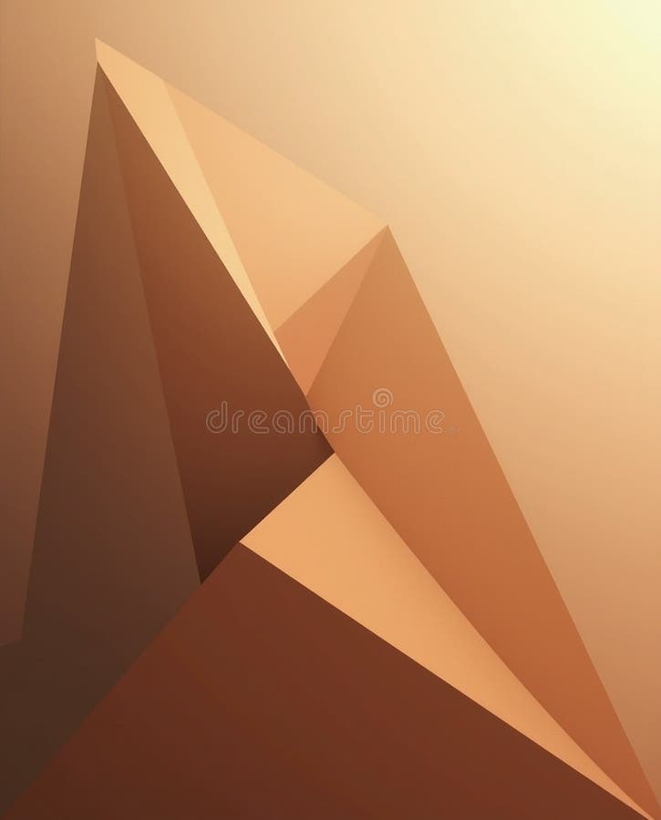 Golden 3D Origami Triangle Pattern Background. Stock Illustration ...