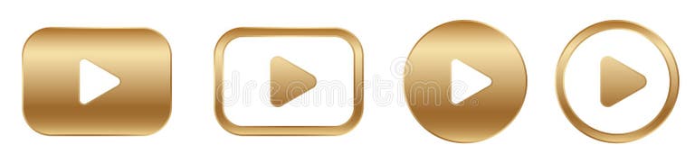 Golden 3D Play Button. Gold Play Button. Stock Vector - Illustration of ...