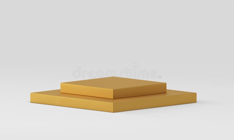 Golden 3d Podium Squared Basic Foundation Level Platform for Product ...