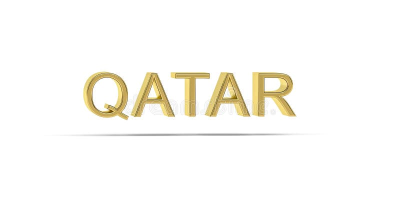 Golden 3D Qatar Inscription Isolated on White Background - 3D Stock ...