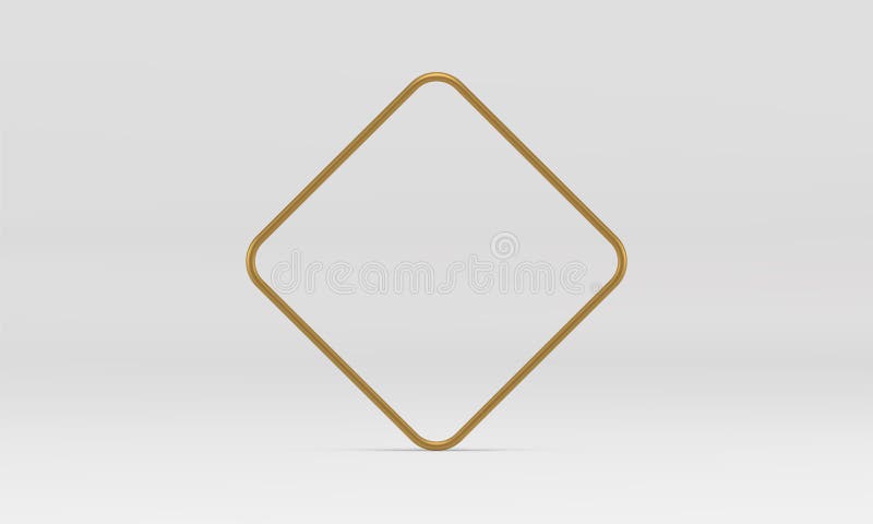 Golden 3d Rhombus Frame Decorative Element for Presentation Logo Design ...