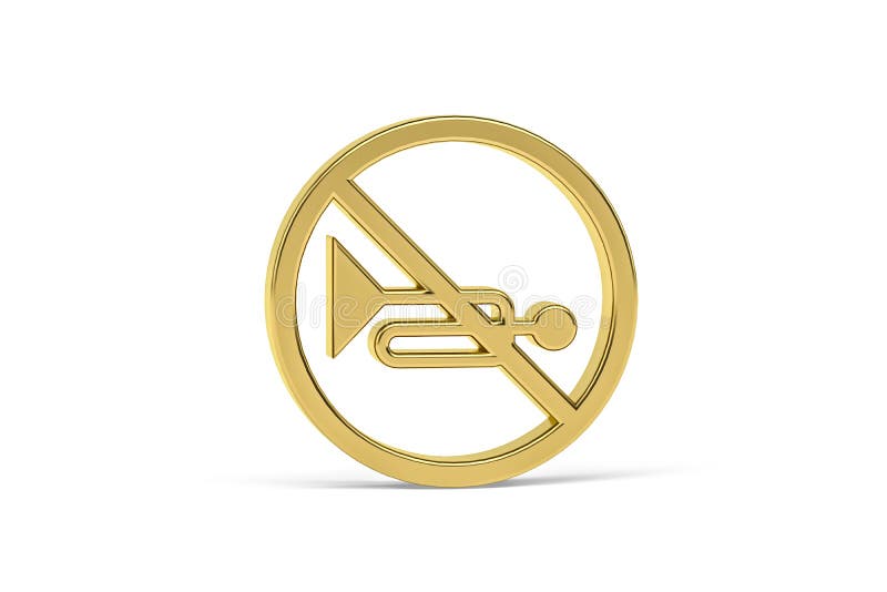 Golden 3d Road Sign Isolated on White Background Stock Illustration ...