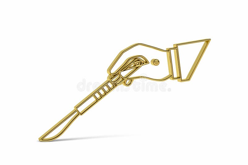 Golden 3d Scalpel Icon Isolated on White Background - 3D Stock ...