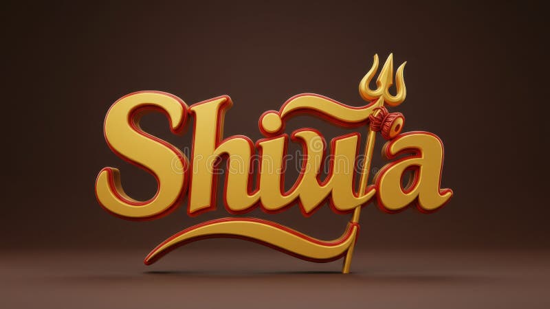 Golden 3D Shiva Text stock illustration. Illustration of generated ...