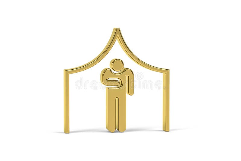 Golden 3d Stage Icon Isolated on White Background Stock Illustration ...