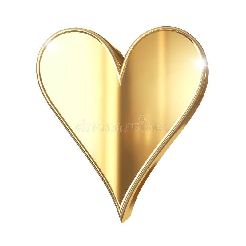 Golden 2D Symbol Isolated on White Stock Illustration - Illustration of ...