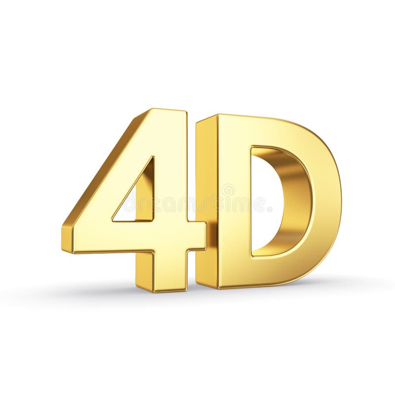Golden 5D Symbol Isolated on White Stock Illustration - Illustration of ...