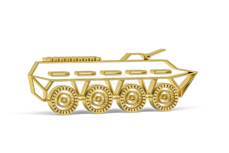 Golden 3d Tank Icon Isolated on White Background Stock Illustration ...