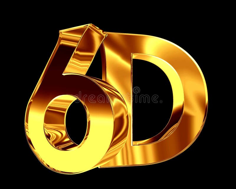 Golden 6d Text on a Black Background Stock Illustration - Illustration ...