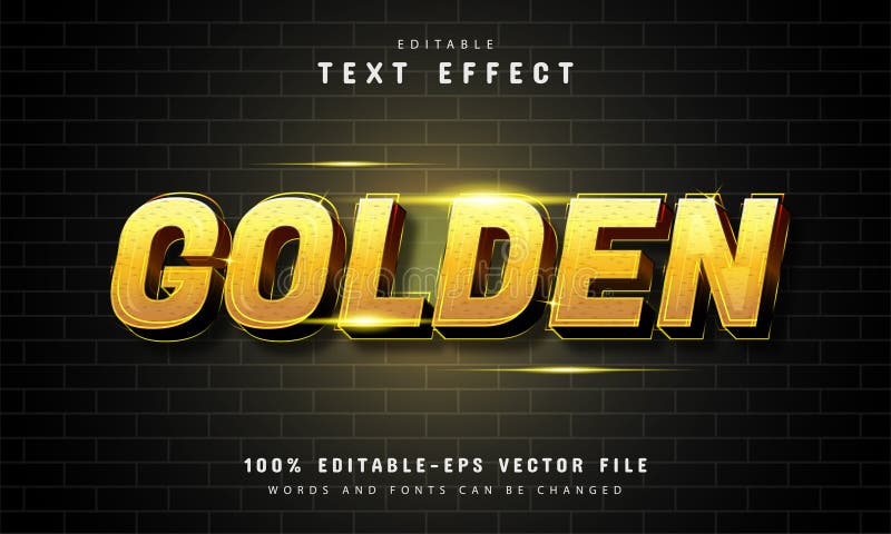 Golden 3d Text Effect Design Stock Vector - Illustration of element ...