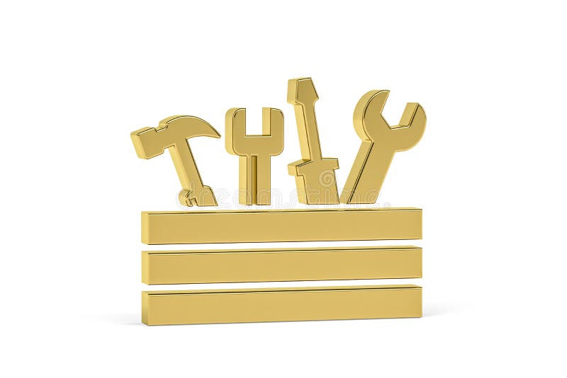 Golden tools stock illustration. Illustration of gold, forkwrench - 694834