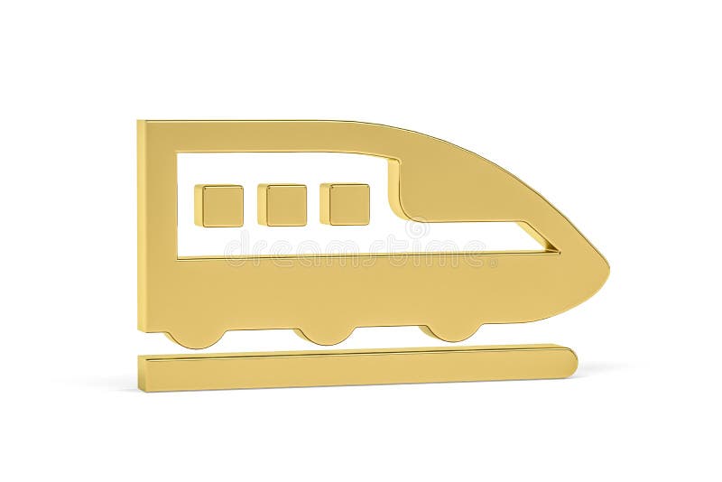Golden 3d Train Driver Icon Isolated on White Stock Illustration ...