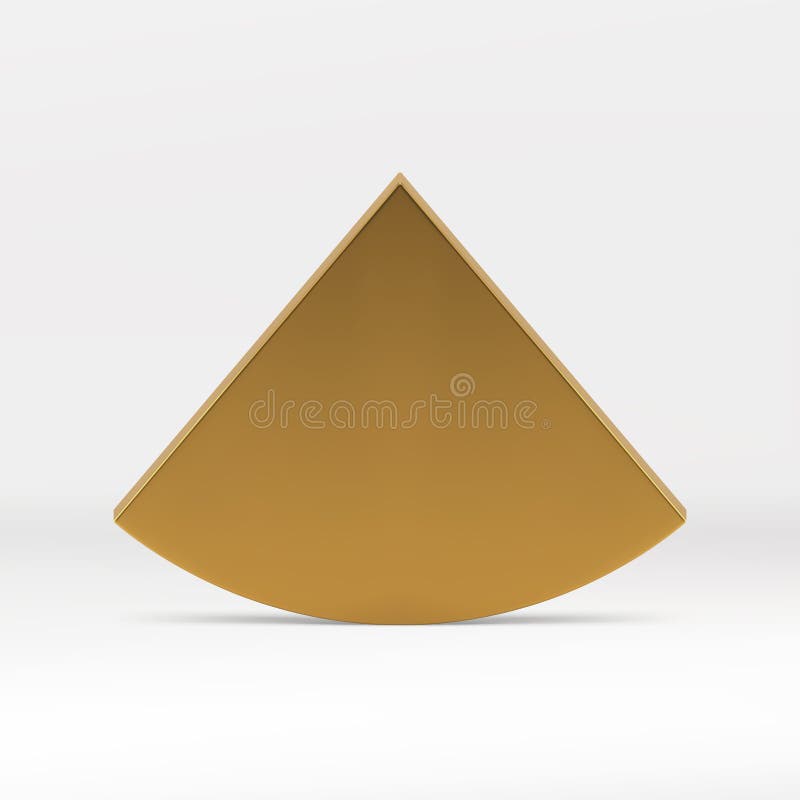 Golden 3d Triangle Curved Pyramid Premium Decor Element Vertical Wall ...
