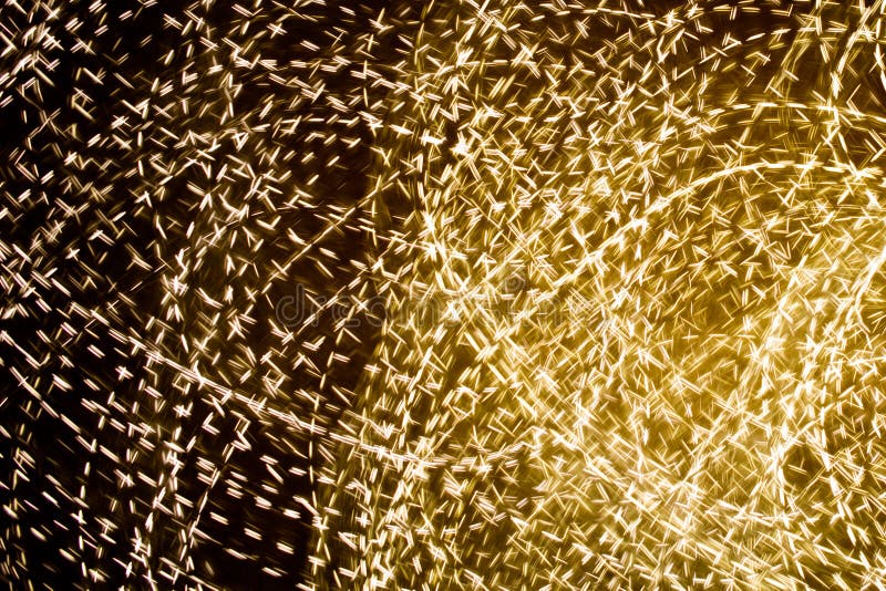 Golden Dashed Lines of Lights on Black Background Stock Image - Image ...