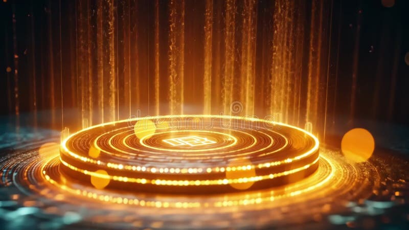 Futuristic Podium Receiving Golden Data Stream in Cyber Security ...