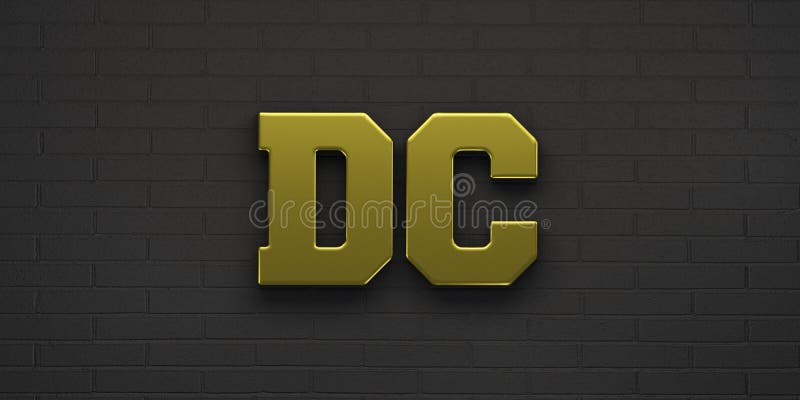 DC Initials in Gold. 3D Render Illustration Stock Illustration ...