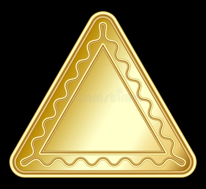 Golden decorated triangle stock vector. Illustration of bright - 123884944