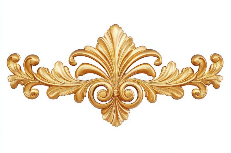 Golden Decorative Element with Intricate Floral Design and Elegant ...