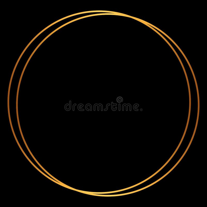 Golden Decorative Frames. Modern Ring Frame Concept. Art Deco Line Art ...