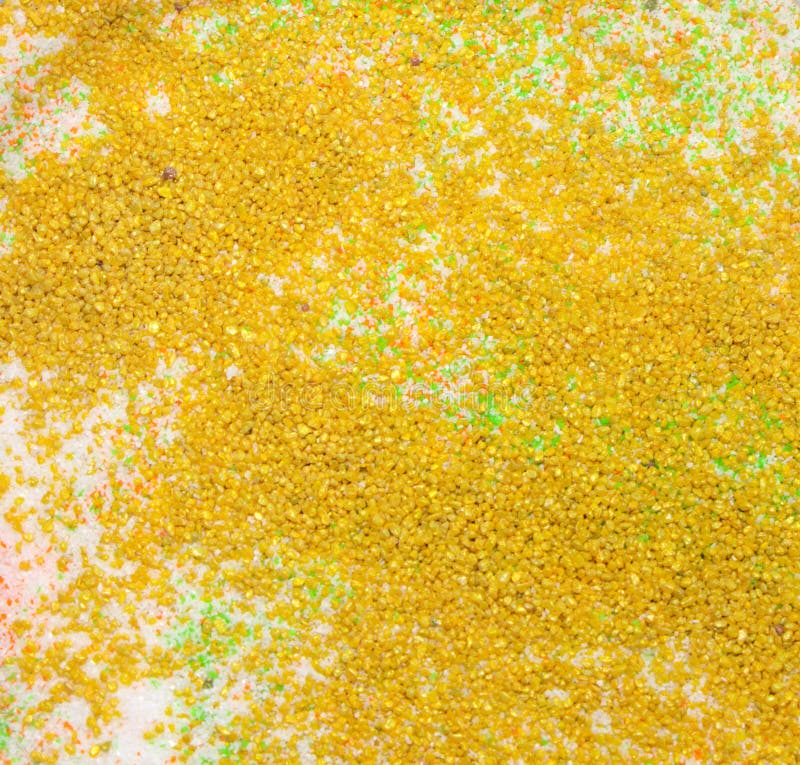 Golden Decorative Sand Close-up. Stock Image - Image of decoration ...