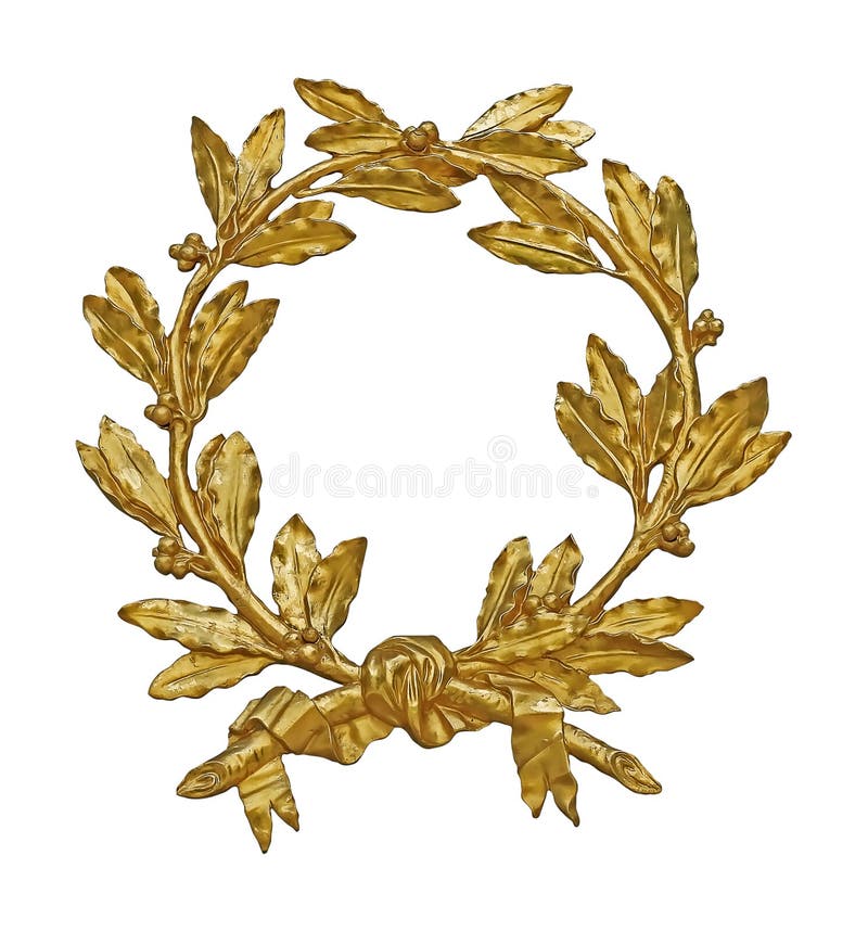 Golden Decorative Wreaths Isolated on White Background. Design Element ...