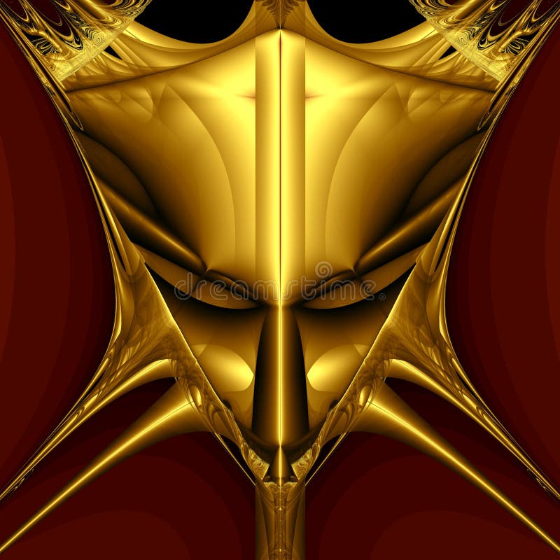 Golden demon mask stock illustration. Illustration of evil - 8162254