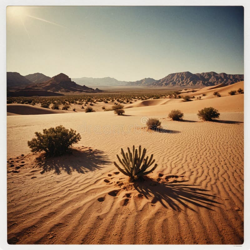 Golden Desert Dream Capturing Serenity in Warm Tones Stock Illustration ...