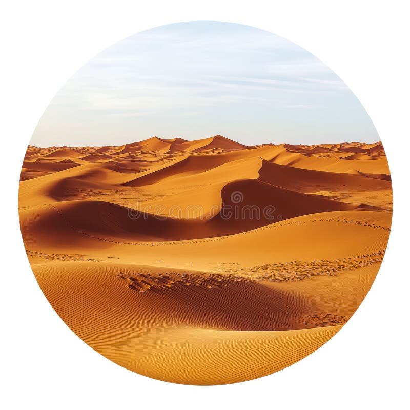 Golden Desert Landscape with Wavy Dunes. Stock Photo - Illustration of ...