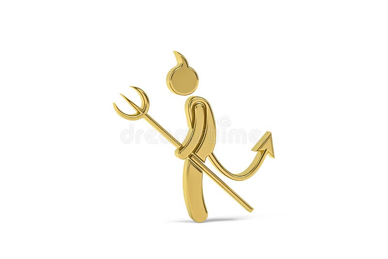 Golden Devil Icon Isolated on White Background Stock Illustration ...