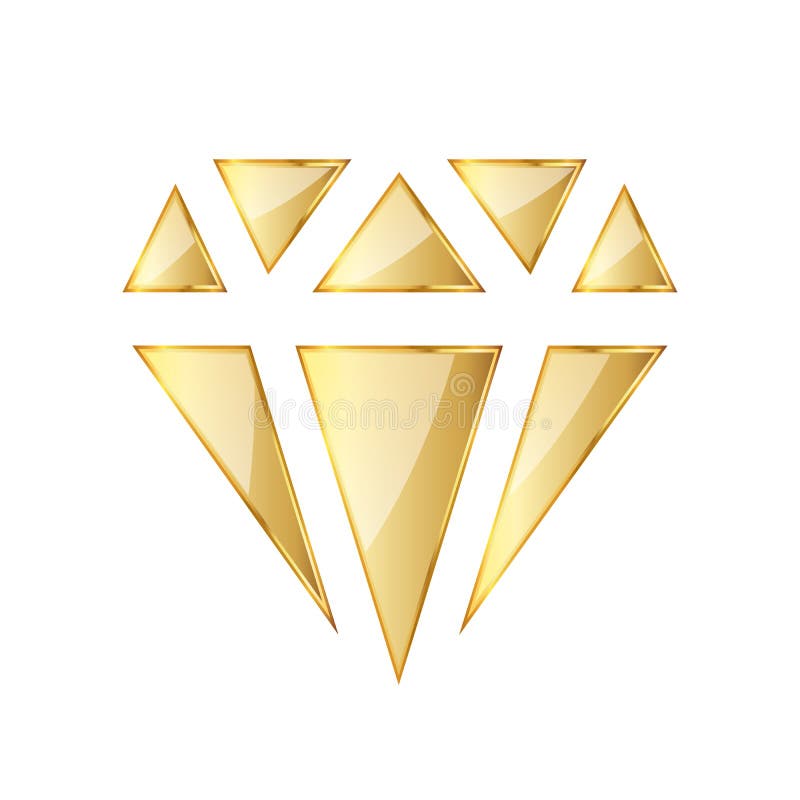 Golden Diamod Icon. Vector Illustration Stock Illustration ...