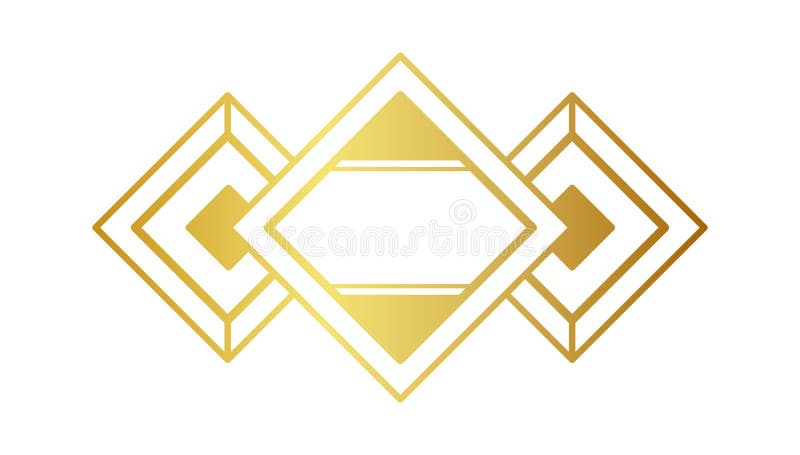 Golden Diamond Art Deco Divider Stock Vector - Illustration of ornament ...