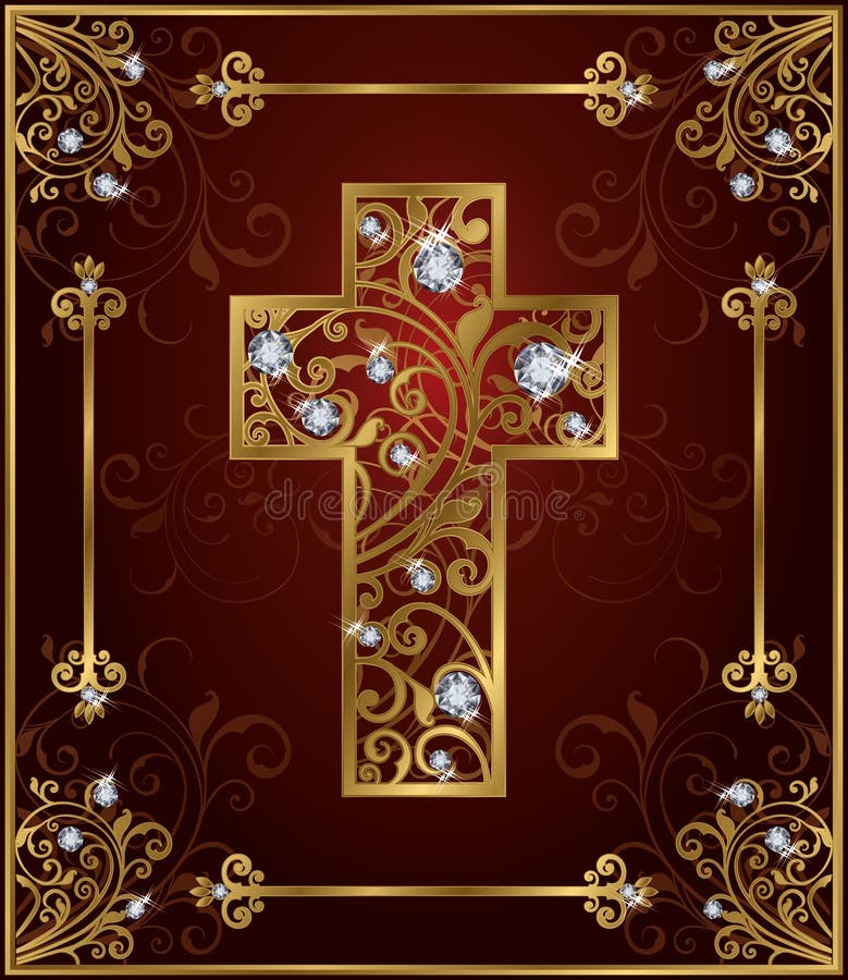 Golden Diamond Easter Cross Stock Vector - Illustration of banner ...
