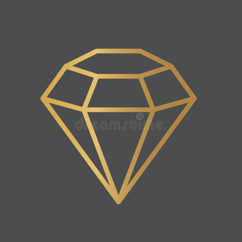 Golden diamond icon stock vector. Illustration of carat - 168817328