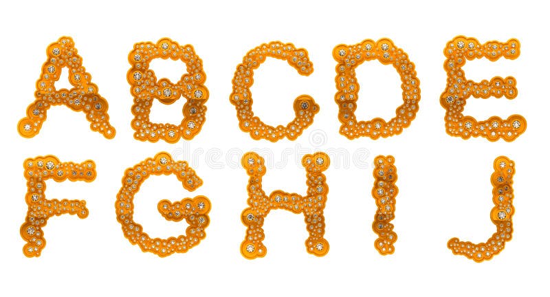 Golden Diamond a-J letters stock illustration. Illustration of ...