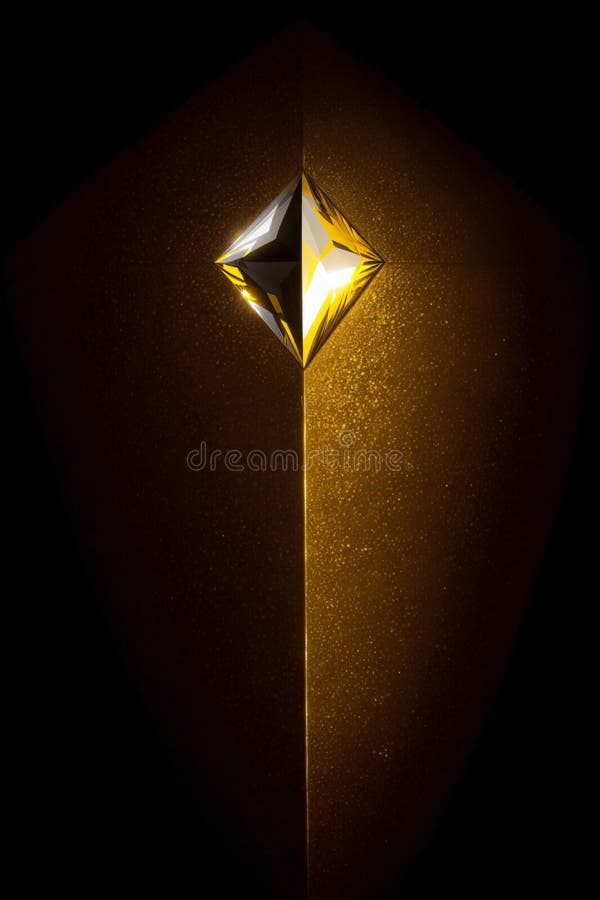 A Golden Diamond Shaped Object on a Black Background. Generative AI ...